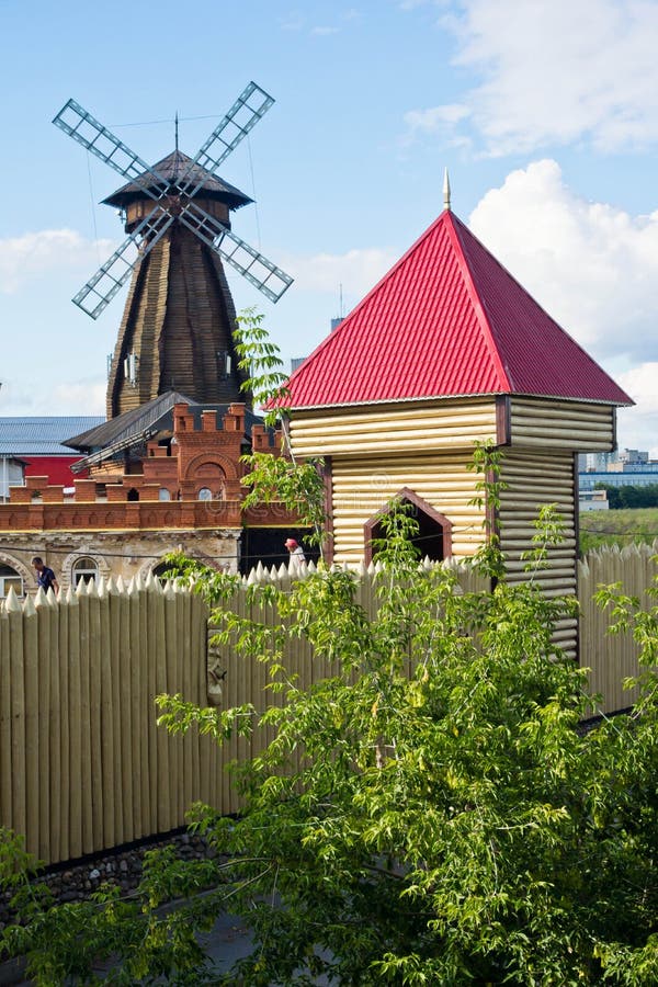 Wooden Mill in a Summer Day Editorial Stock Photo - Image of clouds ...