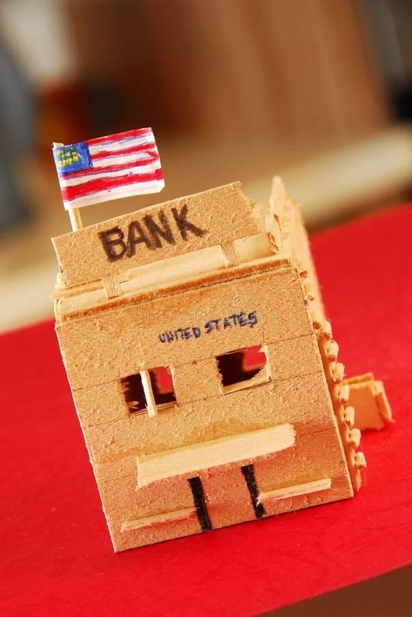 Wooden model of bank stock photo. Image of bank, concept - 21299544