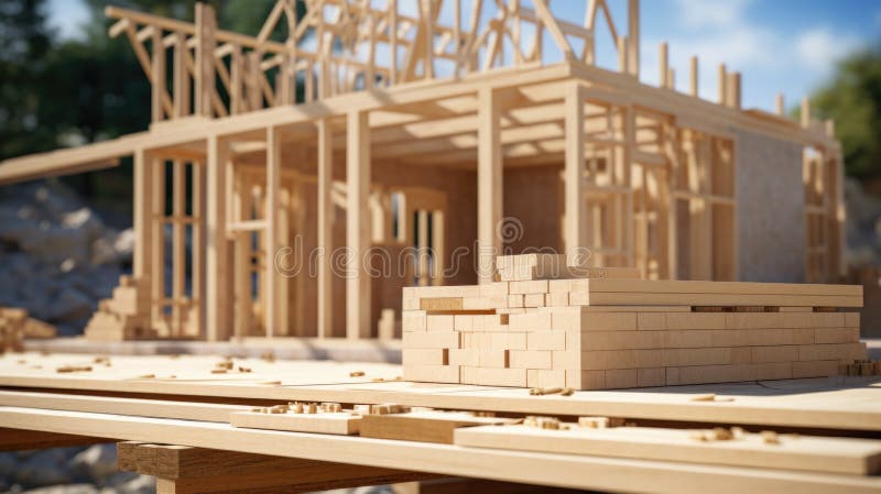 A Wooden Model of a House Being Built. Ideal for Architectural and Construction Concepts Stock ...