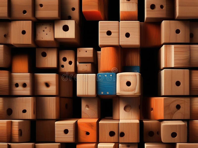 Wooden Modular Art stock illustration. Illustration of interior - 390749747