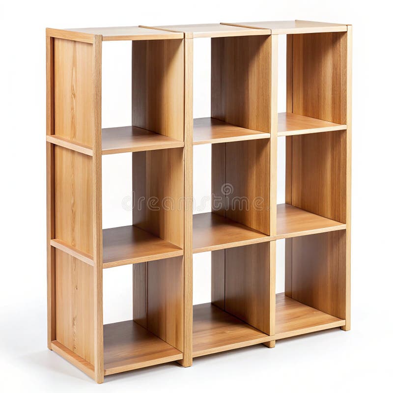 Wooden Modular Shelving Unit with Stackable Cubes Stock Illustration ...