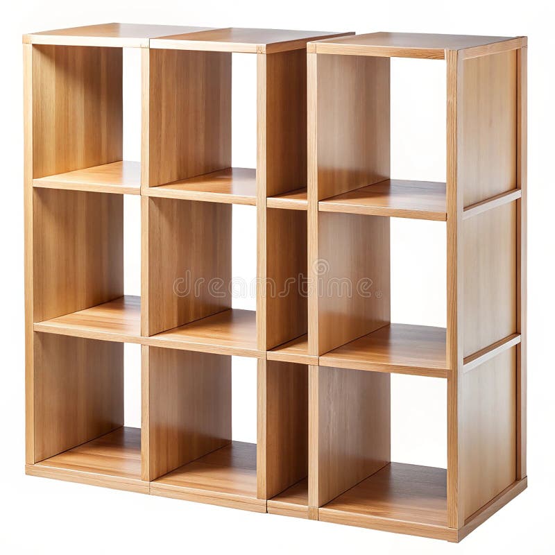 Wooden Modular Shelving Unit with Stackable Cubes Stock Illustration ...