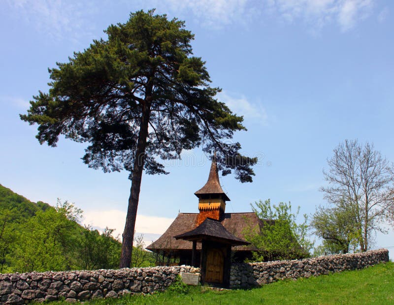 Wooden Monastery in the Mountains Stock Photo - Image of outdoor ...