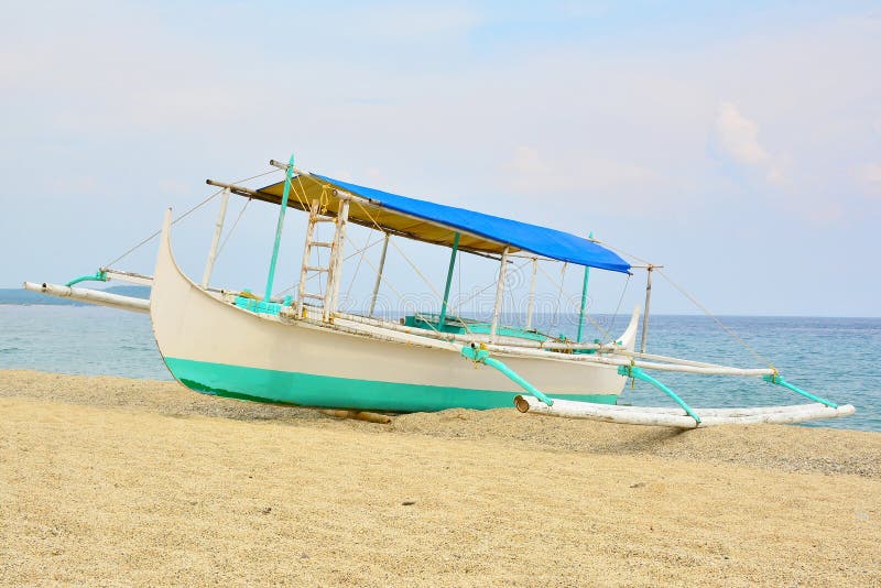 Wooden Motorized Boat in Batangas, Philippines Stock Image - Image of ...