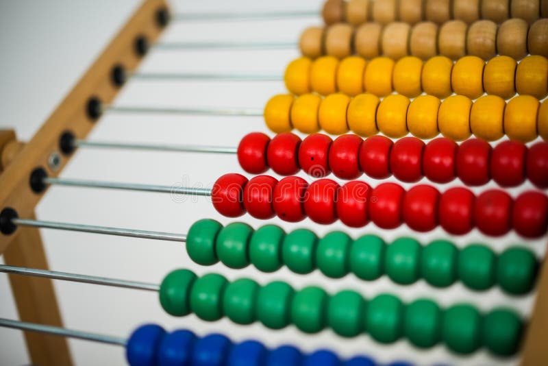 Wooden Multi Colored Abacus Stock Photo - Image of education, school ...