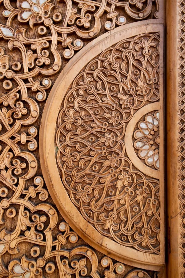 Wooden National Patterns in Uzbekistan Stock Photo - Image of eastern ...
