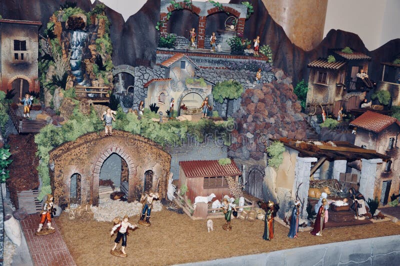 Wooden Nativity Scene. Nativity Scene Editorial Photography - Image of ...