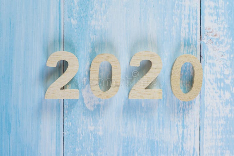 Wooden Number of 2020 on Blue Rustic Background Stock Photo - Image of ...