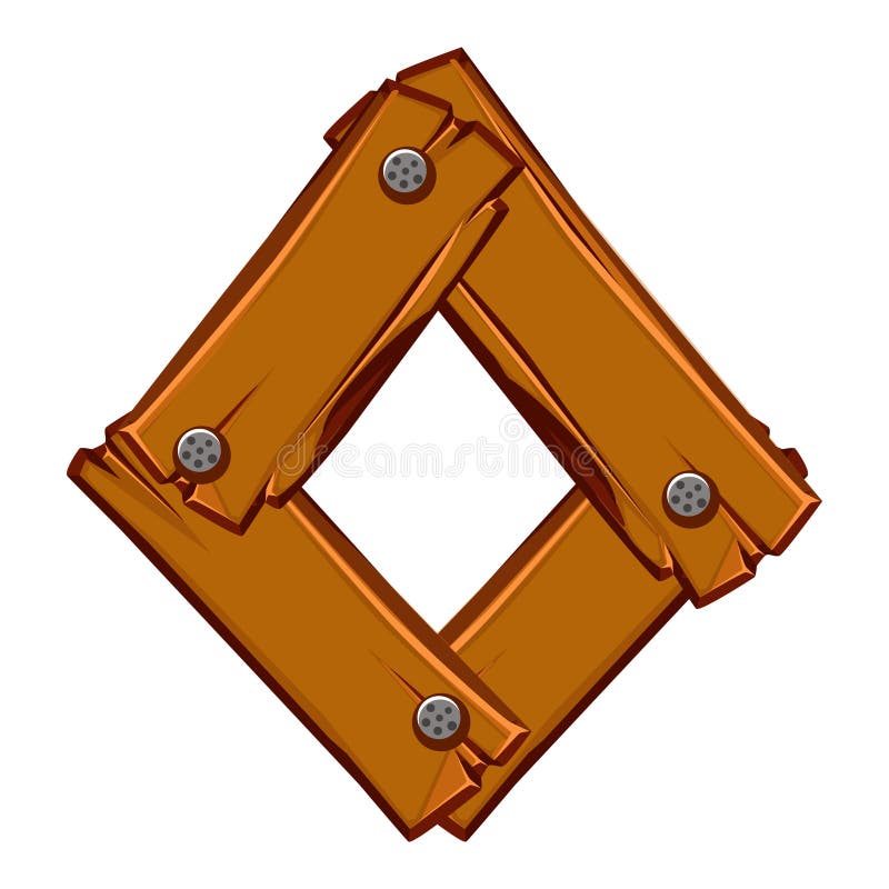 Wooden Number 0. Cartoon Wooden Plank in Zero Digit Stock Vector ...