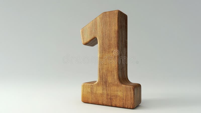 Wooden Number One.a Symbol of Victory Stock Illustration - Illustration ...