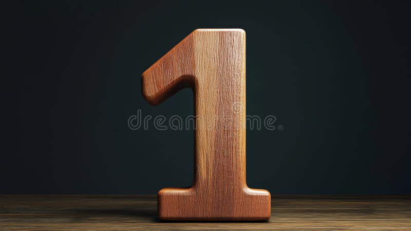 Wooden Number One.Natural Elegance Stock Illustration - Illustration of ...
