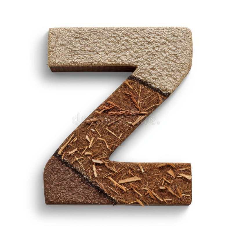 Wooden Number Z Made of Natural Materials Stock Illustration ...