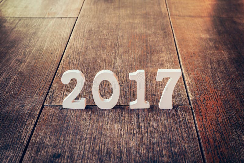 Wooden Numbers Forming the Number 2017, for the New Year 2017 on Stock ...