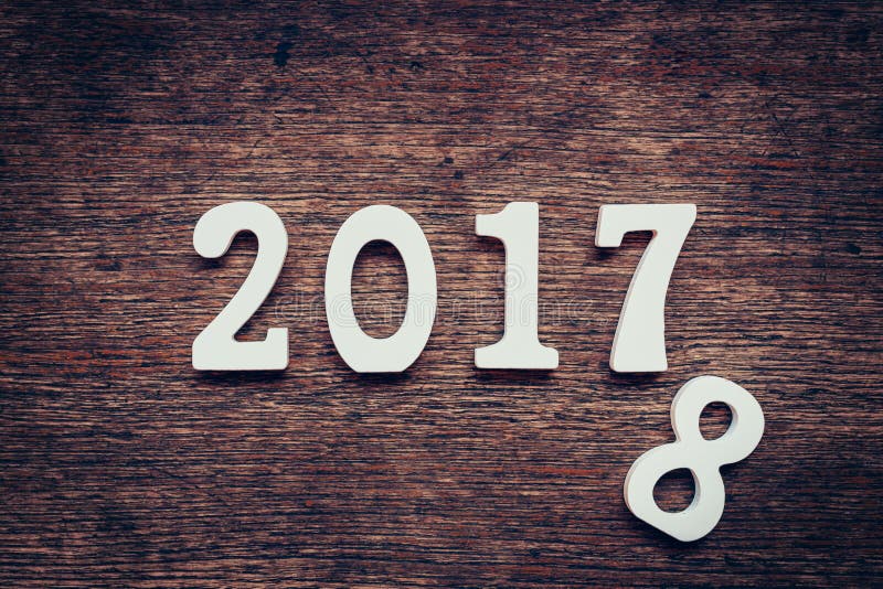 Wooden Numbers Forming the Number 2017, for the New Year 2017 on Stock ...