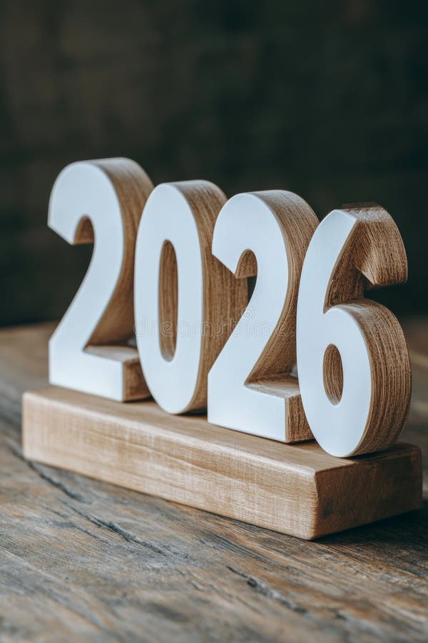 Wooden Numbers 2026 on Rustic Table, New Year and Celebration Concept ...
