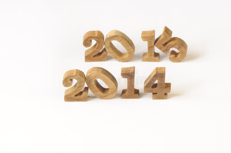 2014 and 2015 Wooden Numbers Style Stock Photo - Image of objects, wood ...