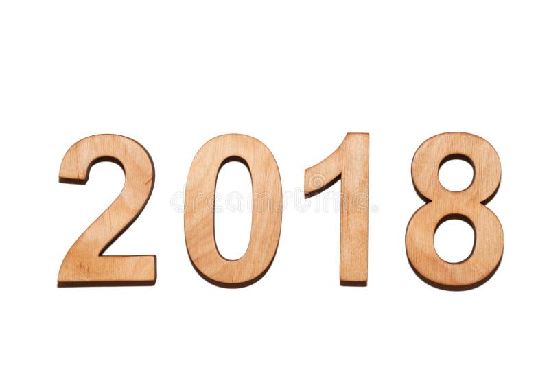 Wooden Numerals 2018 Isolated on White Stock Photo - Image of decor ...