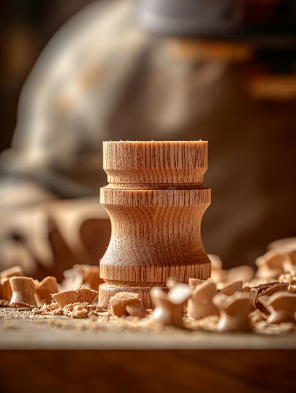 Wooden Object on Workbench with Sawdust and Woodworking Tools. Stock ...