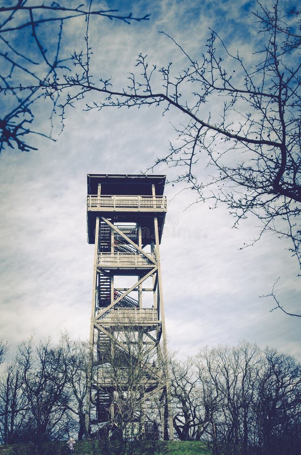 Wooden observation tower stock image. Image of observation - 67466179