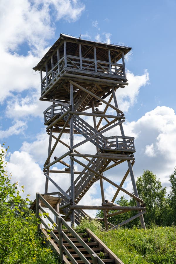 Wooden observation tower stock photo. Image of stairs - 4403306