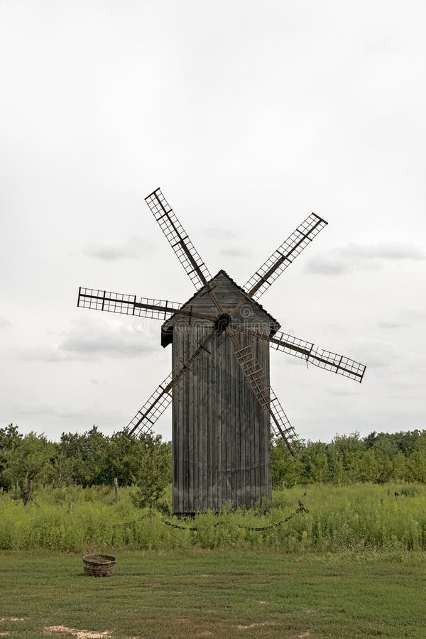 Wooden Old Mill. Medieval Mill Stock Image - Image of architecture ...