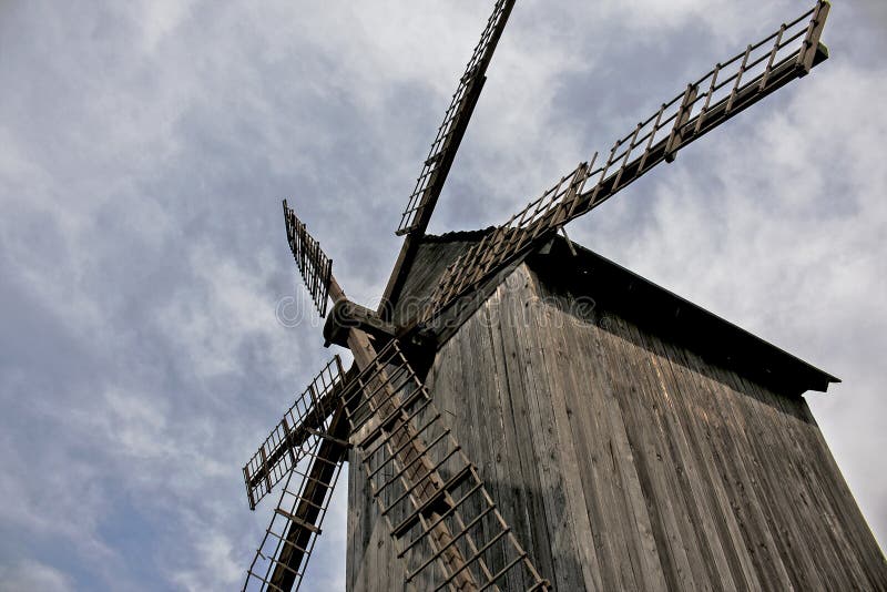 Wooden Old Mill. Medieval Mill Stock Image - Image of mill, landscape ...