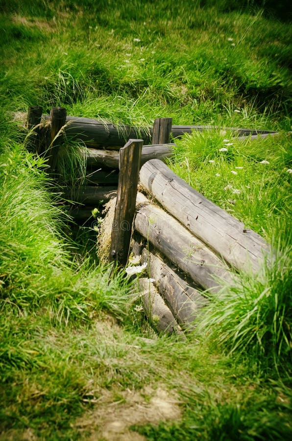 Wooden Old Trench stock image. Image of military, vintage - 67441717