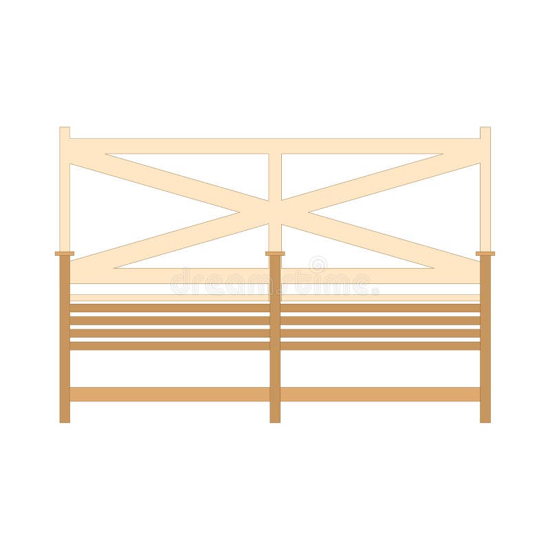 Wooden One Park Bench Isolated on White Background. Vector Stock Vector ...
