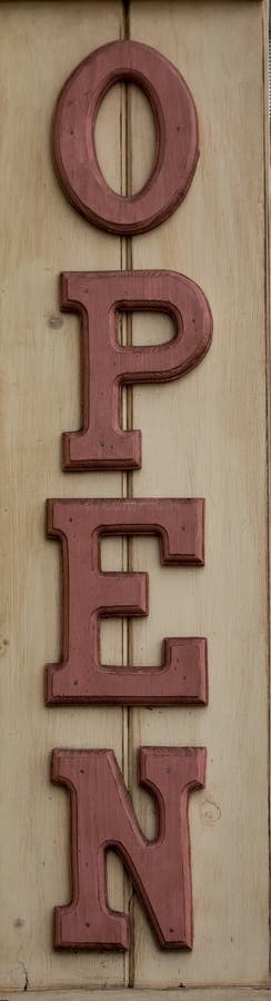 Wooden open sign stock photo. Image of hanging, open - 65029242