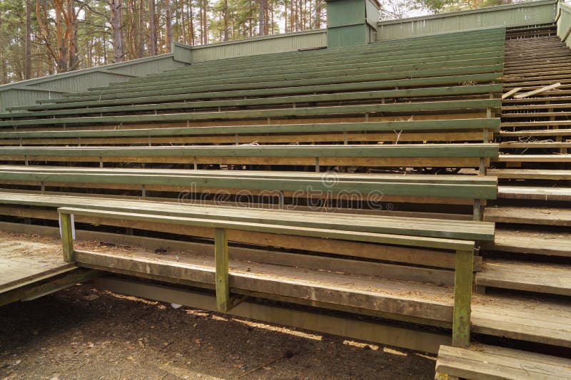 Wooden Outdoor Benches Background Stock Image - Image of wooden ...