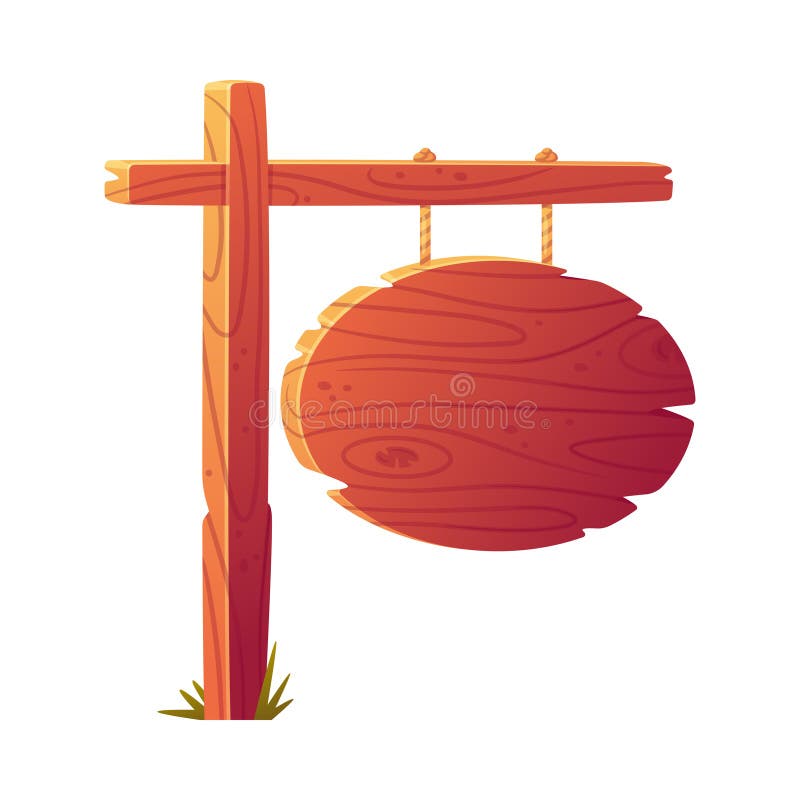 Wooden Oval Pointer and Board on Pole for Direction or Information ...