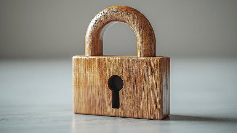 Wooden Padlock on a Light Surface Stock Photo - Image of cybersecurity ...
