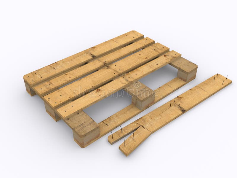 Wooden pallet damaged stock illustration. Illustration of container ...