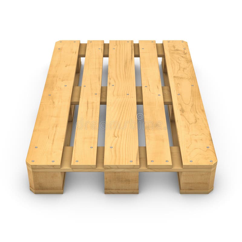 Wooden Pallet Isolated on White Background Stock Illustration ...