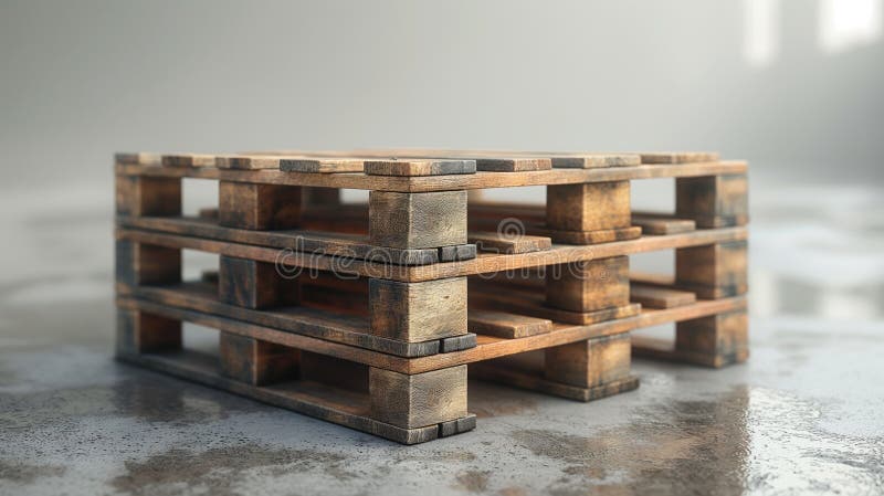 Single Wooden Pallet Isolated on White Background. Stock Image - Image ...