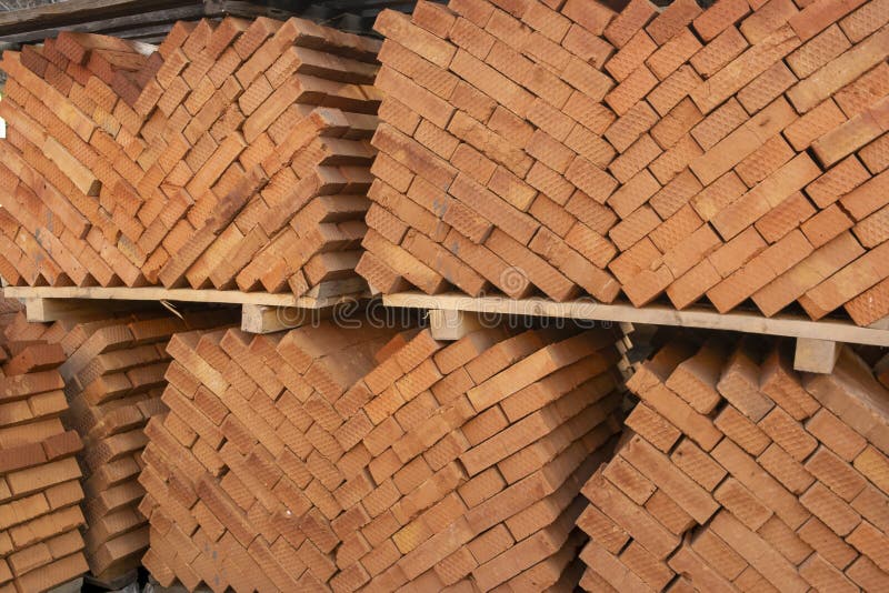 Wooden Pallets with Red Building Bricks Stacked on it for ...