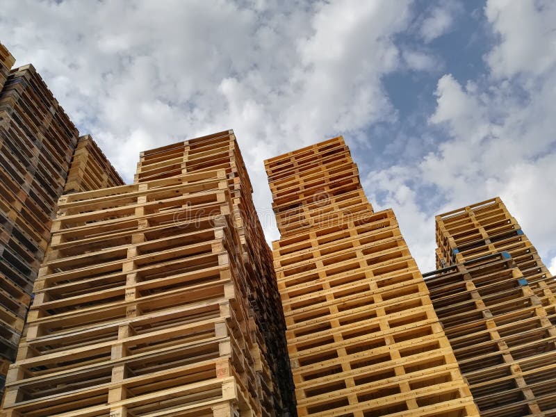 Wooden pallets stock image. Image of store, packing, industry - 98498823