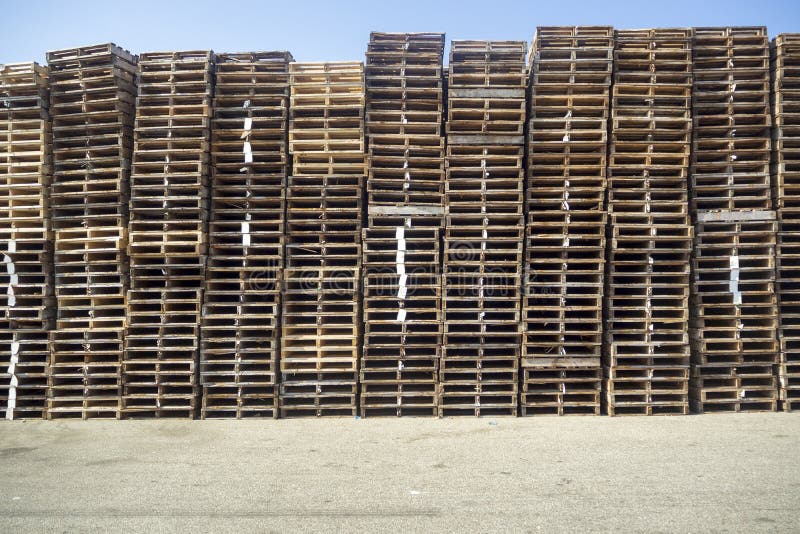 Wooden pallets stock image. Image of pile, merchandise - 135308505