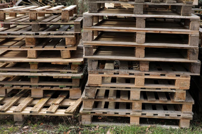Wooden Pallets Pallets Stacked Up Stock Photo - Image of container ...