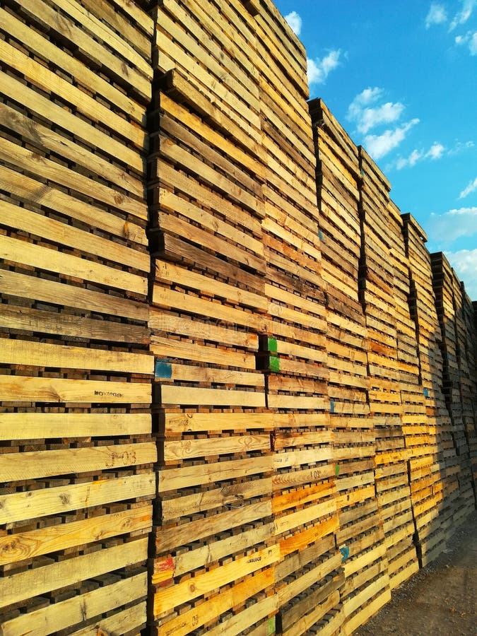 Wooden pallets stock image. Image of lumber, facade, roof - 98490675
