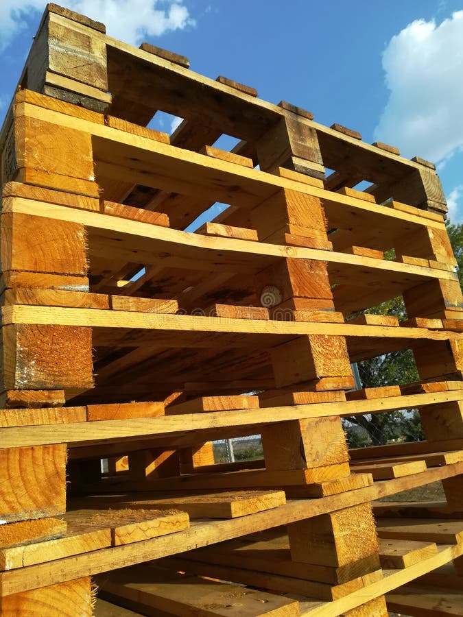 Wooden pallets stock image. Image of roof, pallet, industry - 98491821