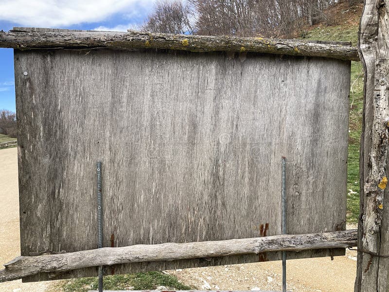 Wooden Panel or Plaque for Mockups in the Mountains Stock Image - Image ...