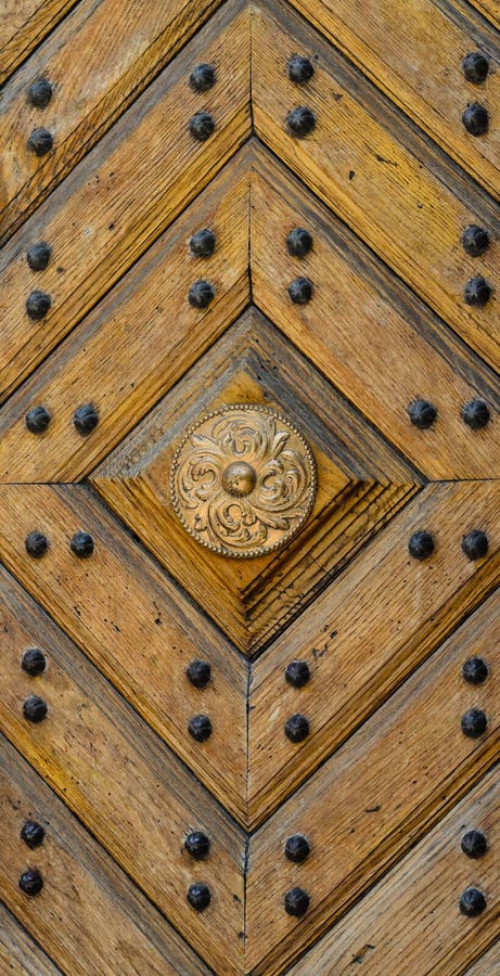 Wooden Panel Texture with Pattern and Studs Stock Image - Image of ...