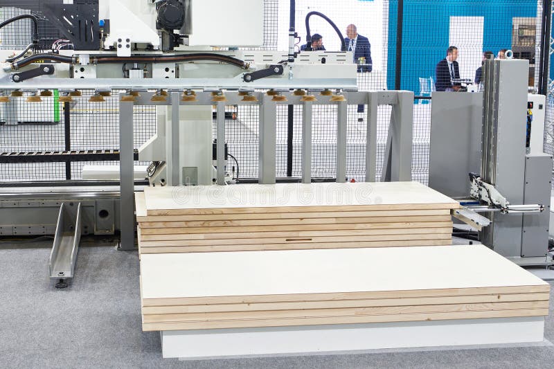 Wooden Panels for CNC Processing Center Woodworking Stock Photo - Image ...