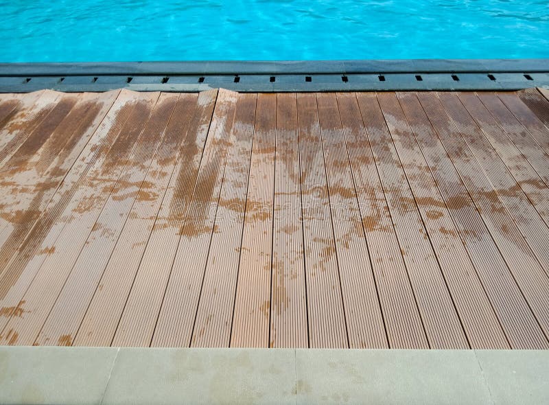 Wooden Panels beside the Swimming Pool Stock Photo - Image of wall ...
