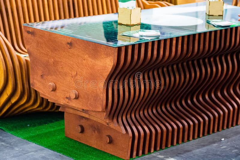 Wooden Parametric Furniture. Parametric Table Stock Photo - Image of ...