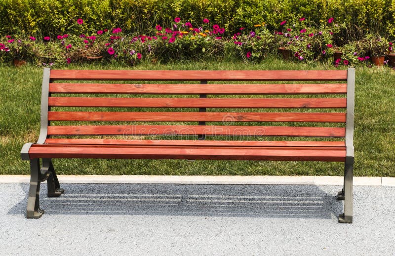 Wooden park bench stock image. Image of chair, wood, outdoor - 42091303
