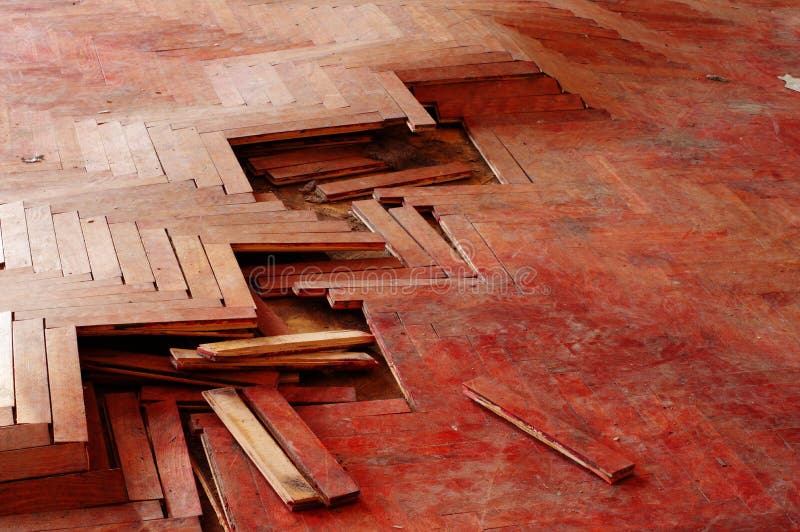 Wooden parquet floor red stock photo. Image of cracked - 48409572