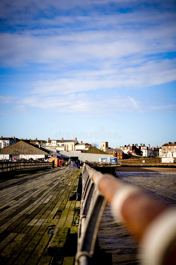 Wooden Path in Background of Buildings Stock Photo - Image of town ...