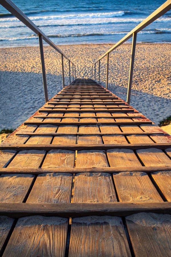 Wooden Path Down To the Beach Stock Photo - Image of freedom, railings ...